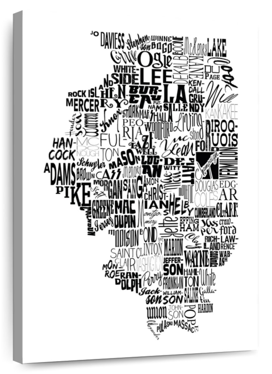 Red Barrel Studio® Illinois Map Typography | Wayfair