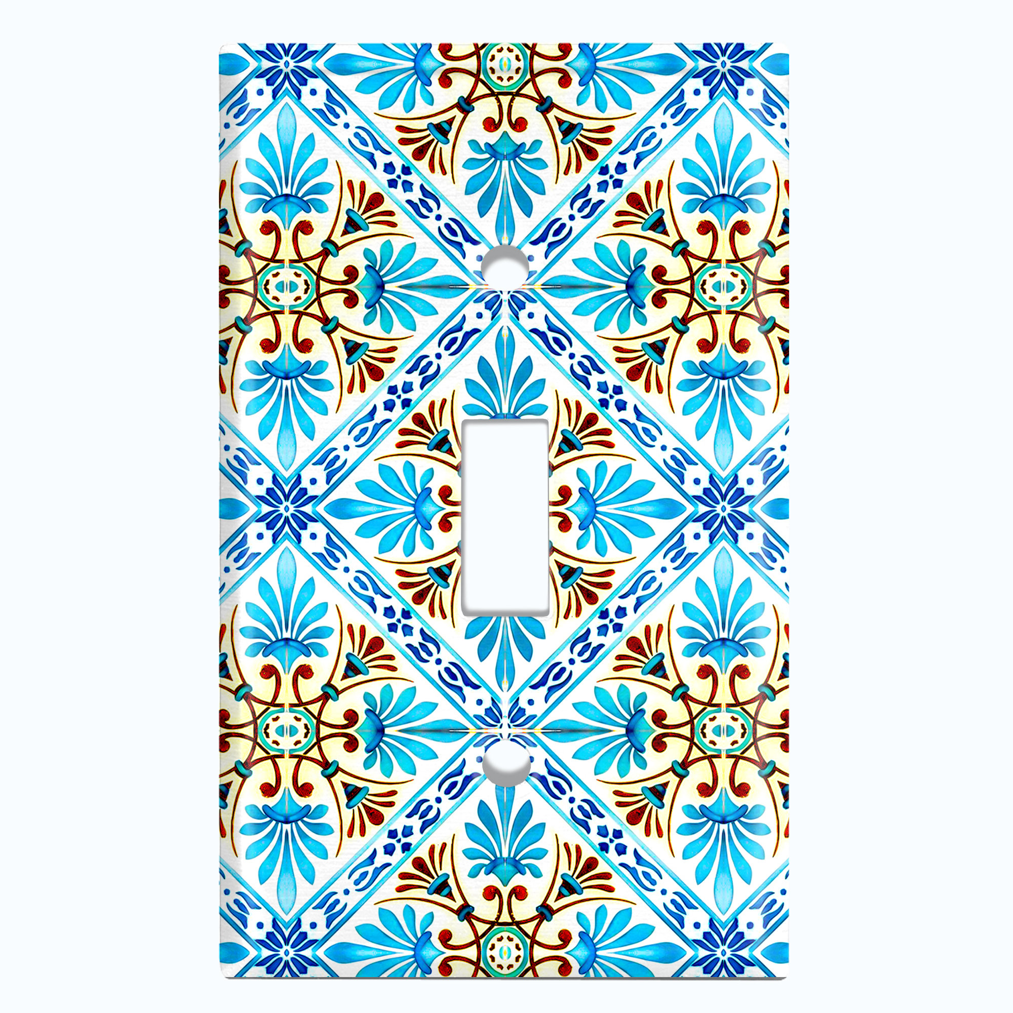 WorldAcc Metal Light Switch Plate Outlet Cover (Elegant Teal Yellow ...