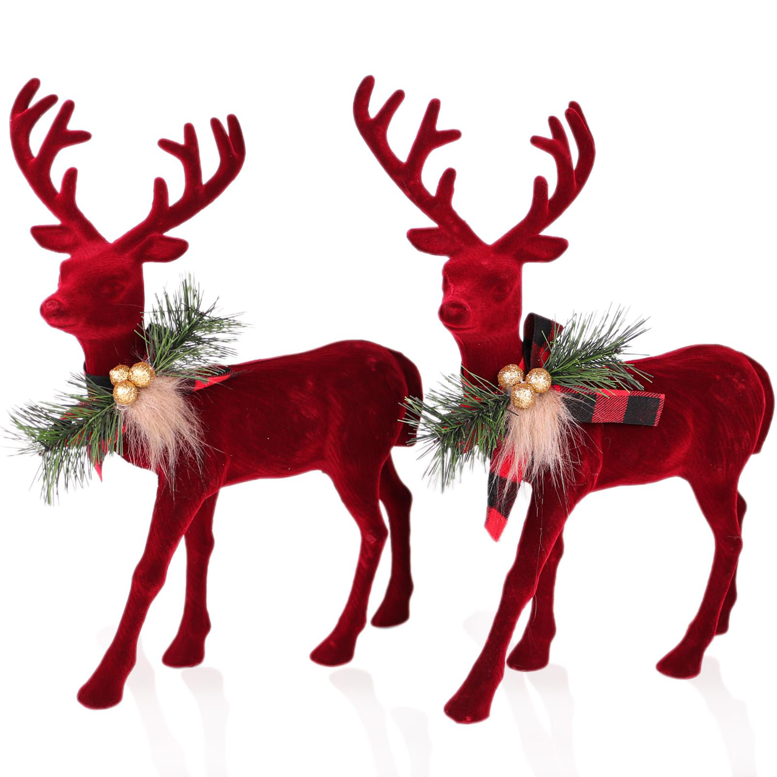 Ophelia & Co. Reindeer Christmas Decorations, Flocked Christmas ...