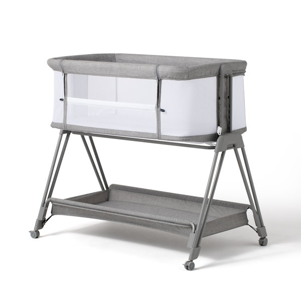 Zoomie Kids Baby Bassinet Bedside Sleeper with Wheels and Storage Tray ...