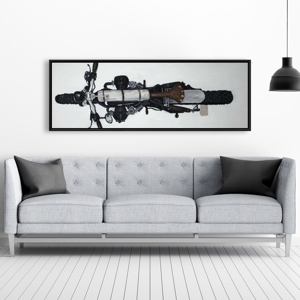 17 Stories " Overhead View Of A Motorcycle " on Canvas | Wayfair