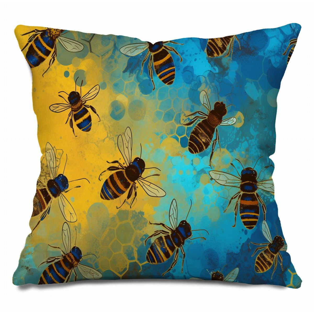 VisionDecor Bee Throw Pillow, Insect Cotton Twill Pillows | Wayfair