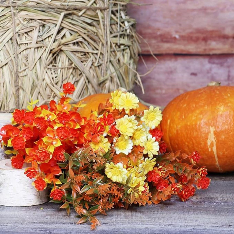 Ophelia & Co. 16 Bundles Artificial Fall Mums Flowers | Wayfair