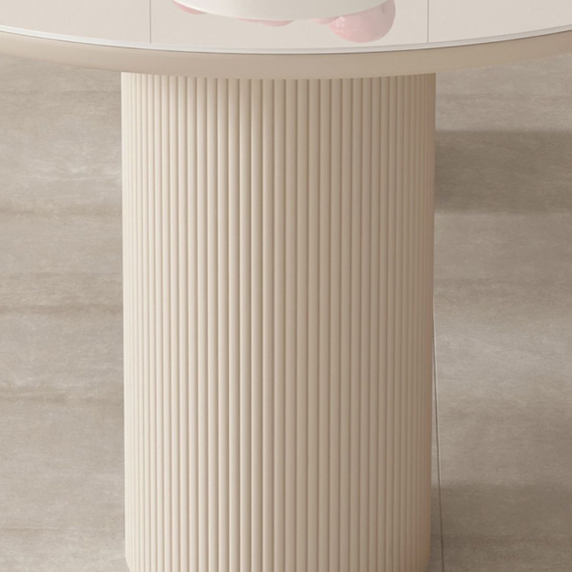 Orren Ellis Lexly Pedestal Modern Cream Color Dining Table, Roman ...