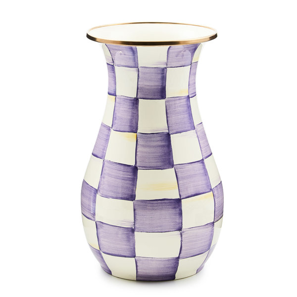 MacKenzie-Childs Violet Check Vase | Perigold