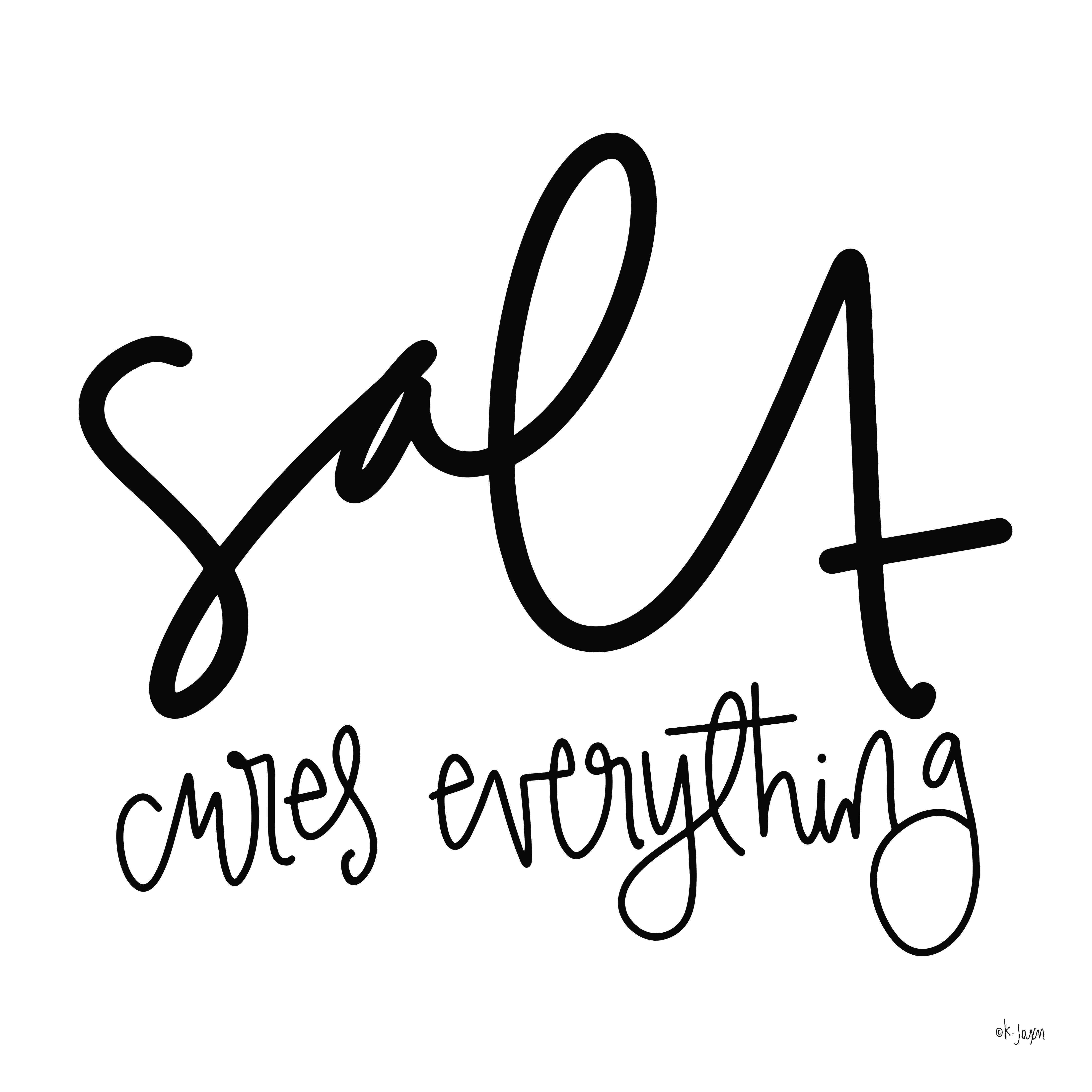 Trinx Salt Cures Everything - Wrapped Canvas Textual Art | Wayfair