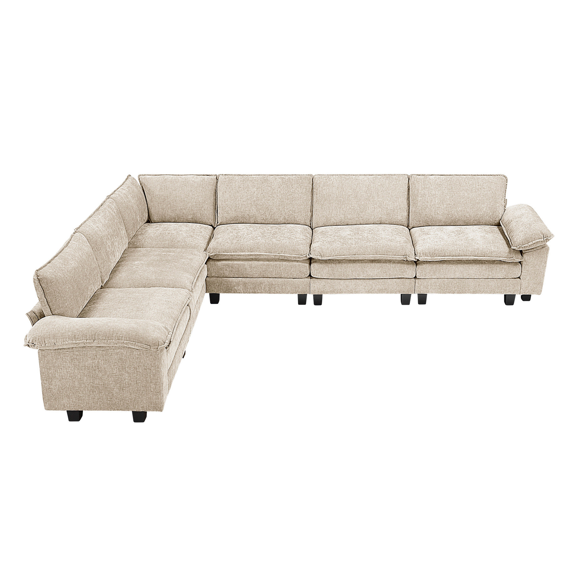 Latitude Run® 6 Modular In Taupe Chenille Upholstery For Living Areas ...