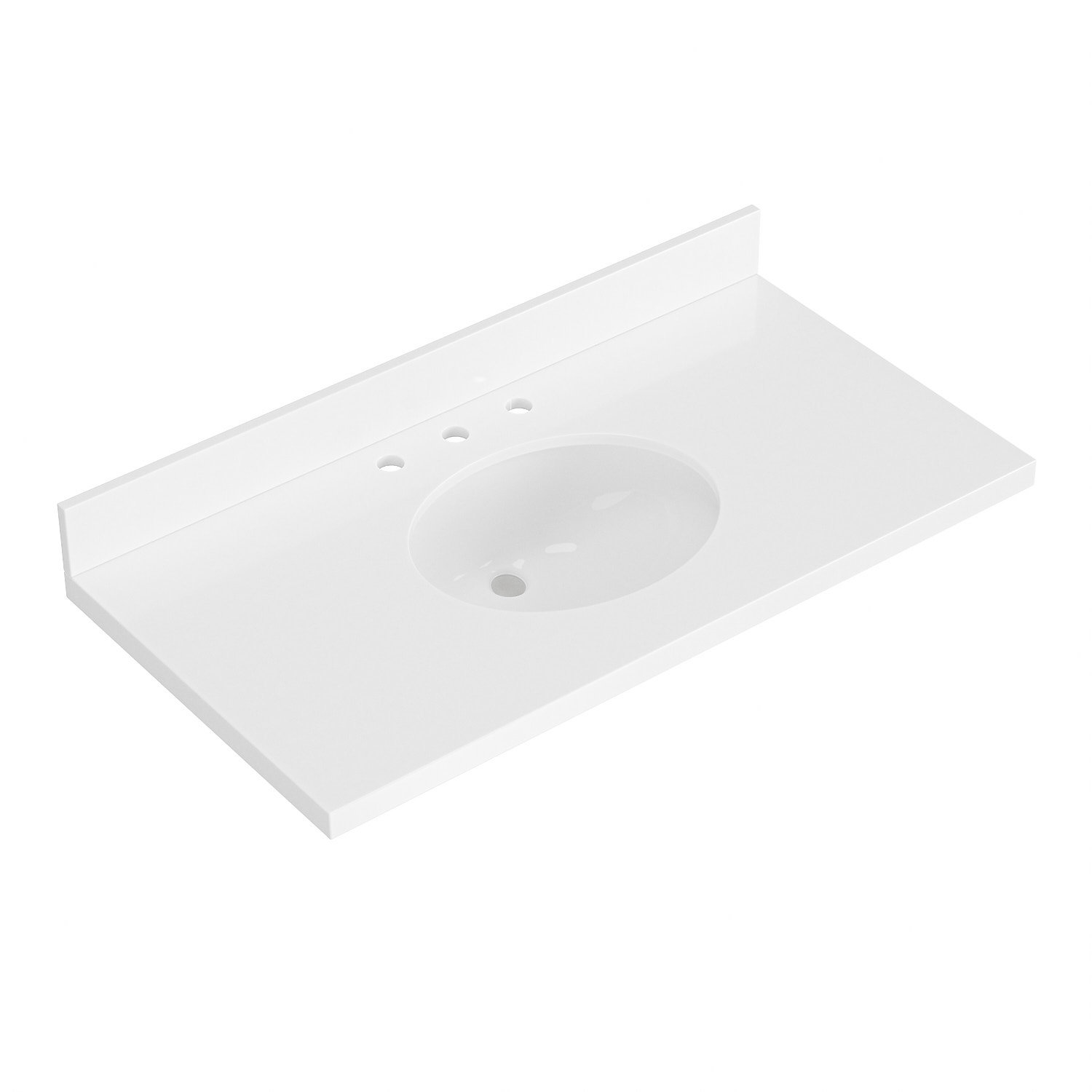 Ariel Bath ARIEL 43 INCH PURE WHITE QUARTZ BATHROOM VANITY COUNTERTOP 1 ...