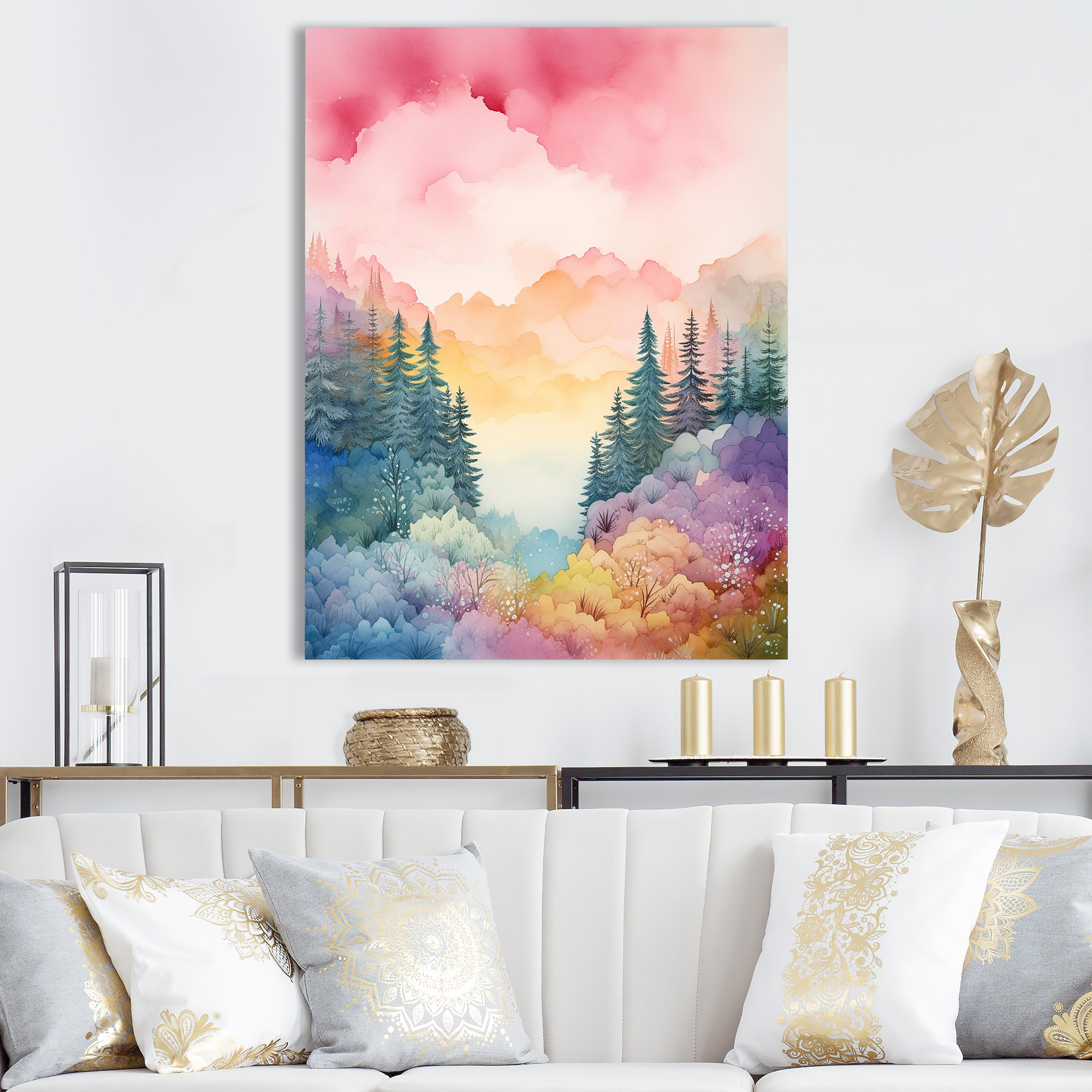 Millwood Pines Minimalism Mountain Rainbow Scenery - Rainbow Canvas ...