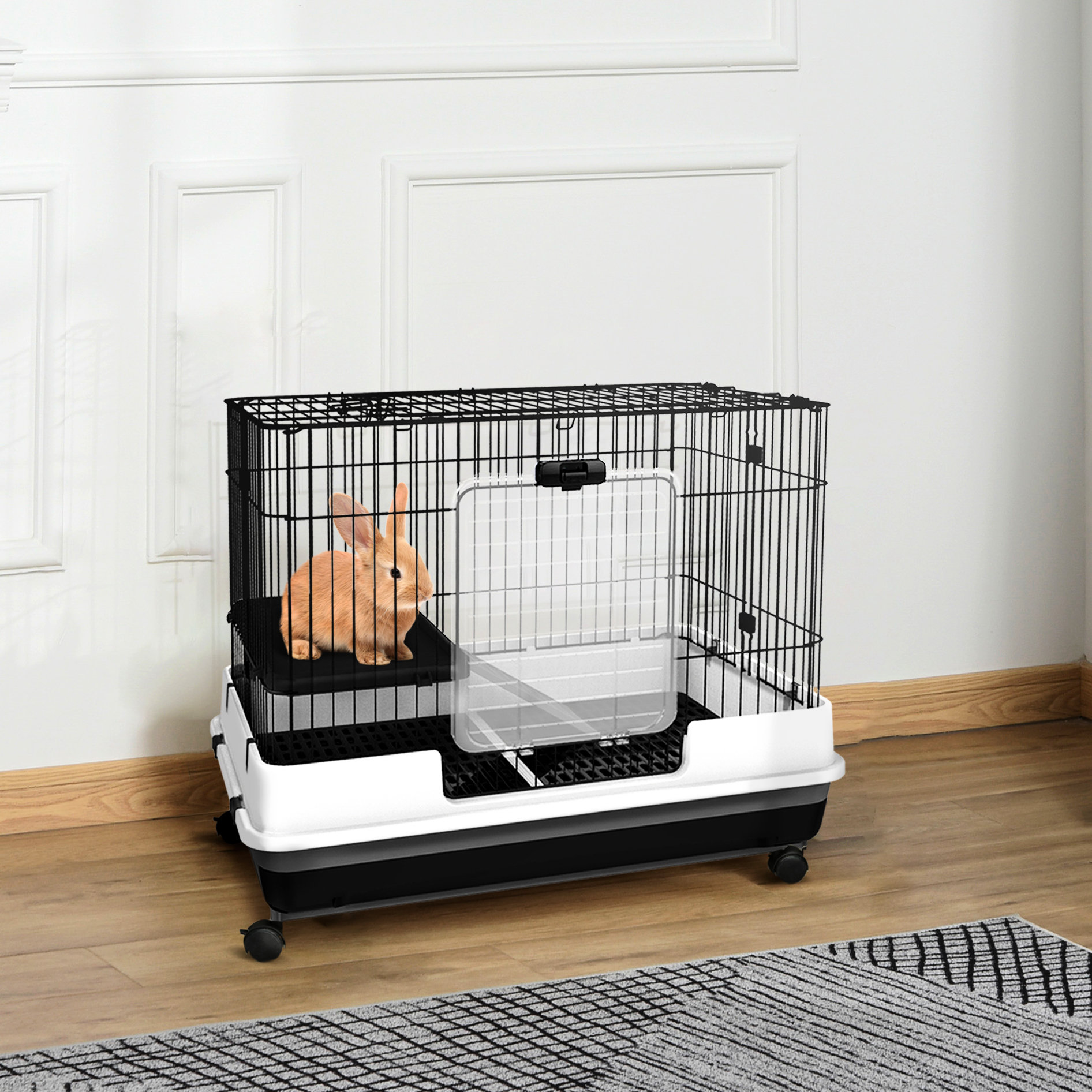 Tucker Murphy Pet™ Small Animal Habitat On Wheels - Black. Removable ...