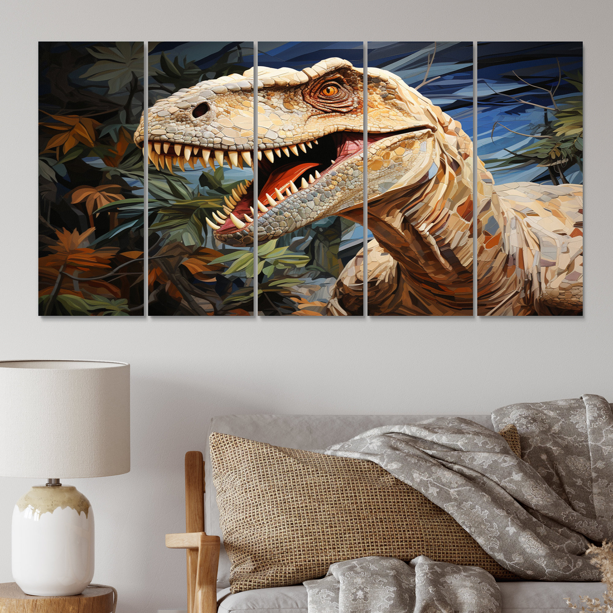 Trinx Dinosaur Prehistoric Legacy Pastoral I - Animals Metal Wall Art ...