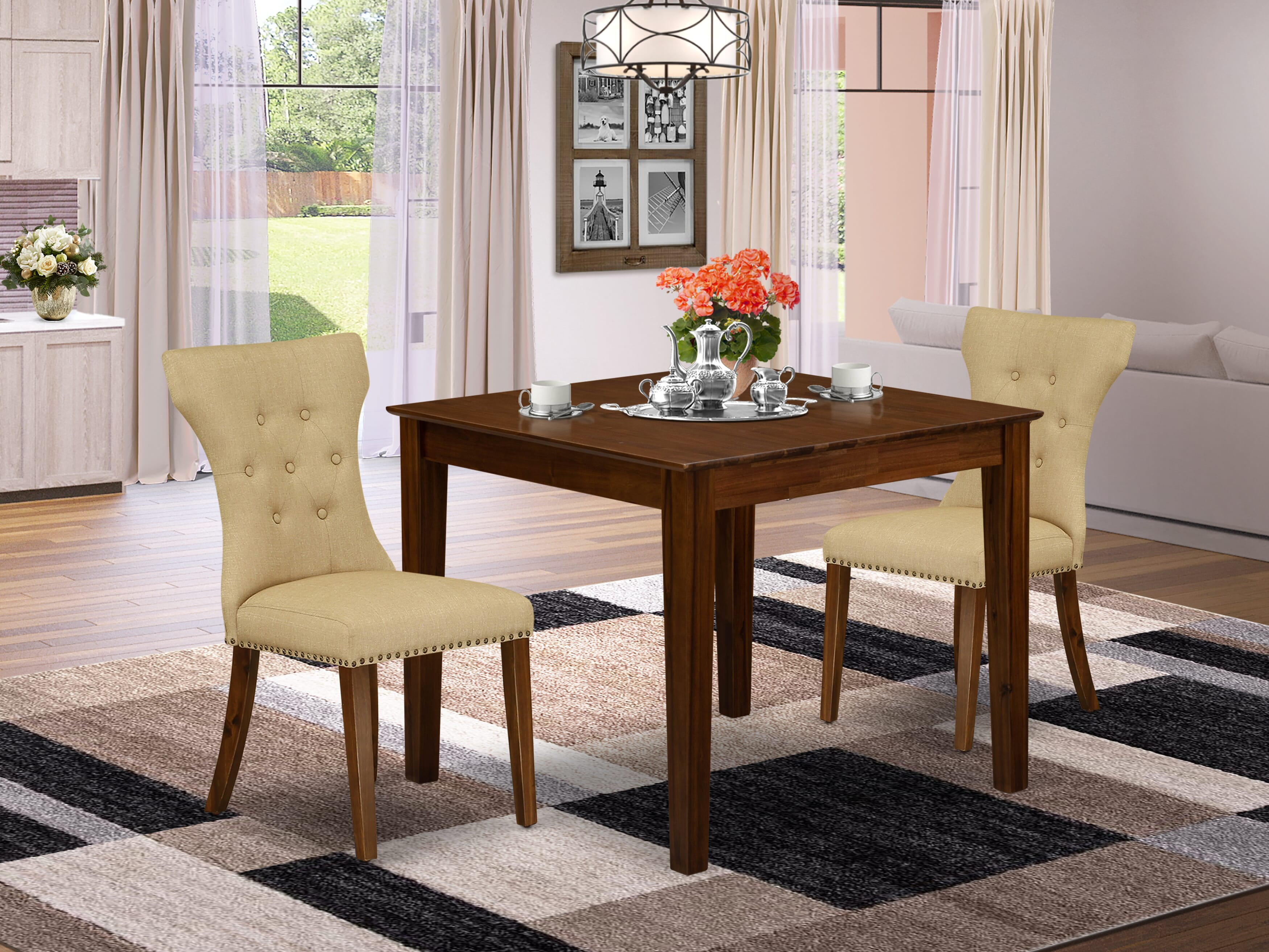 Red Barrel Studio® 3-Pc Dining Set Includes a Square Table and 2 ...