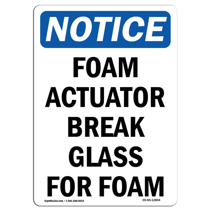 SignMission Foam Actuator Break Glass for Foam Sign | Wayfair