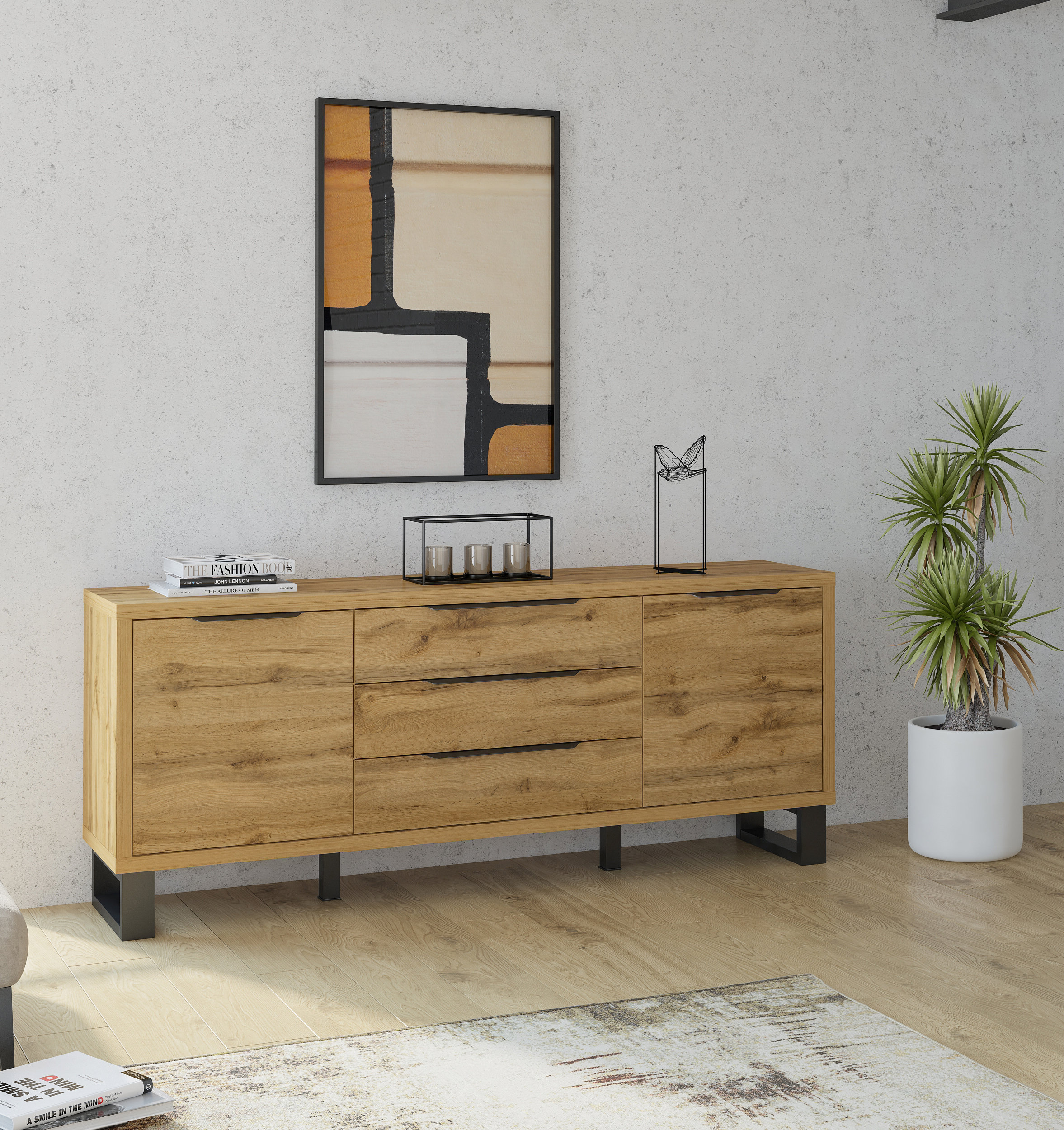 Union Rustic Erik 2 Doors 3 Drawer Sideboard & Reviews | Wayfair.co.uk