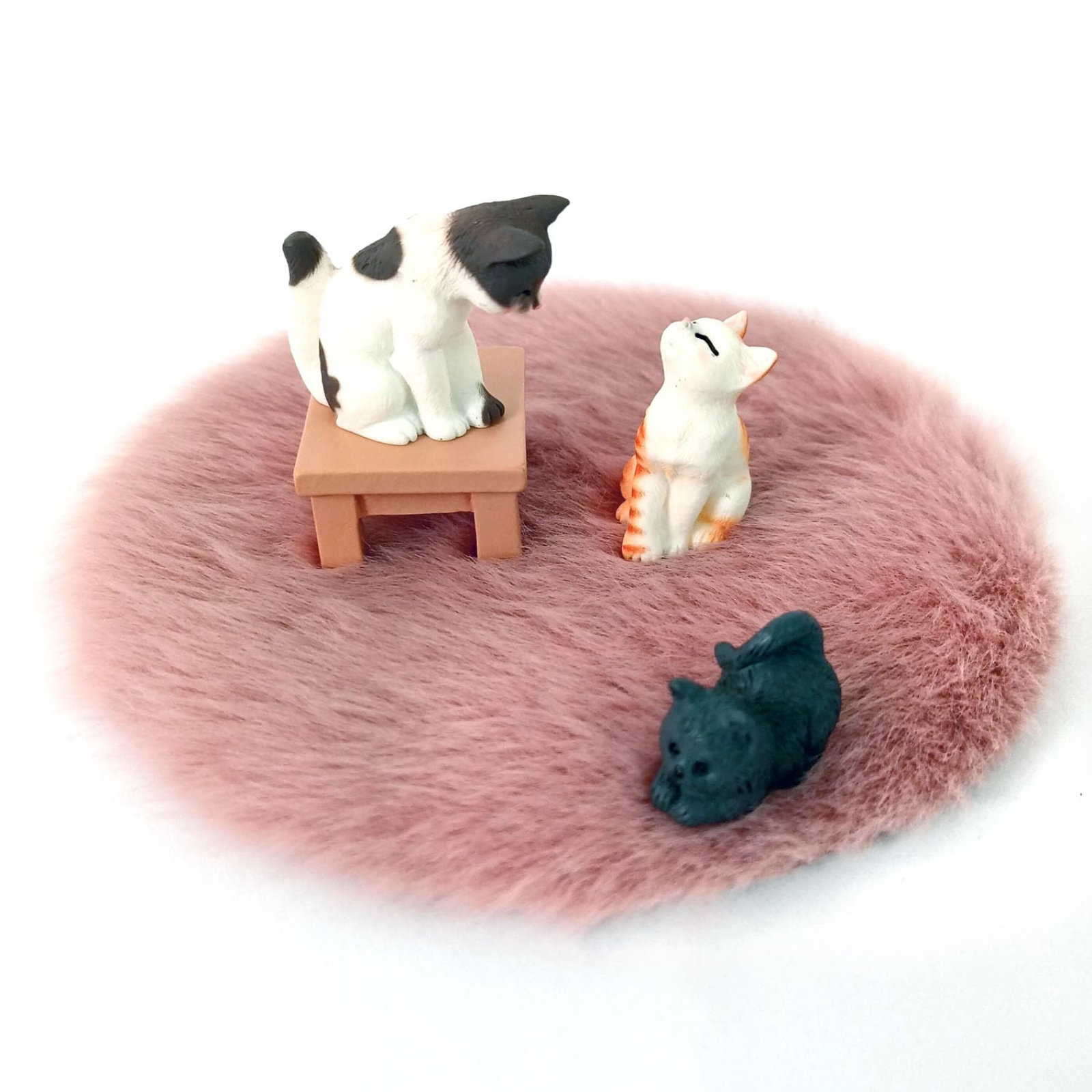 Trinx 14 Pcs Cat Figurines, Mini Wooden Rocking Chairs, Dollhouse ...
