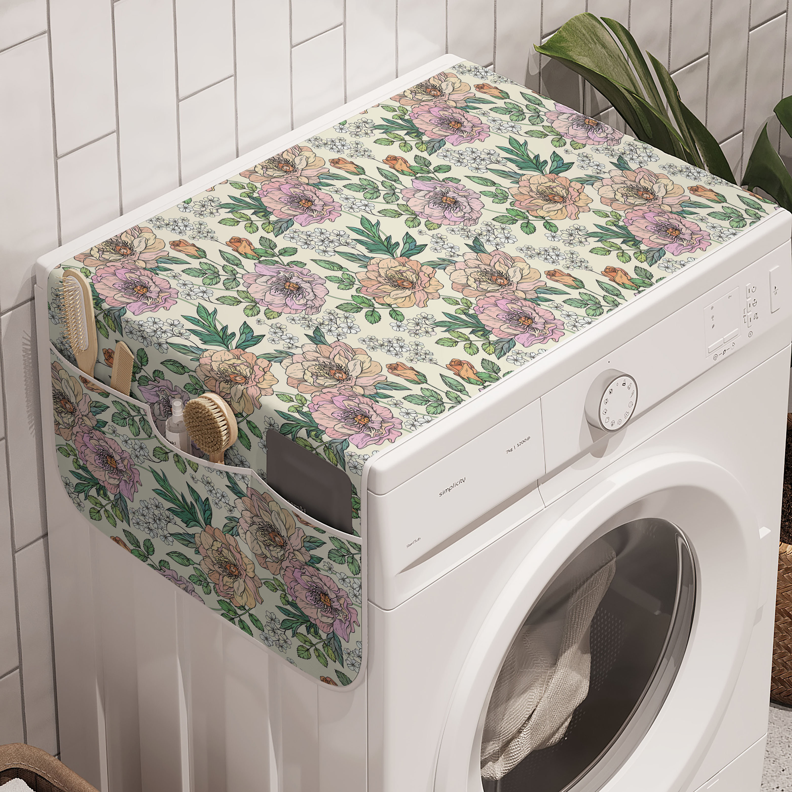 Ambesonne Floral Washing Machine Organizer Pack of 2 47" x 18.5" | Wayfair