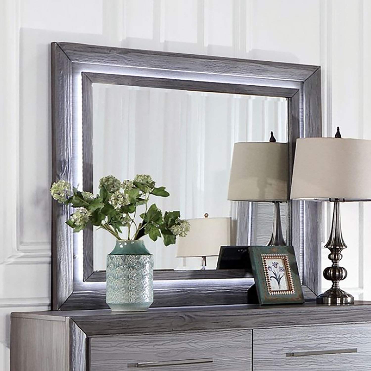 Latitude Run® Czaplicki Wood Flat LED Wall Mirror | Wayfair
