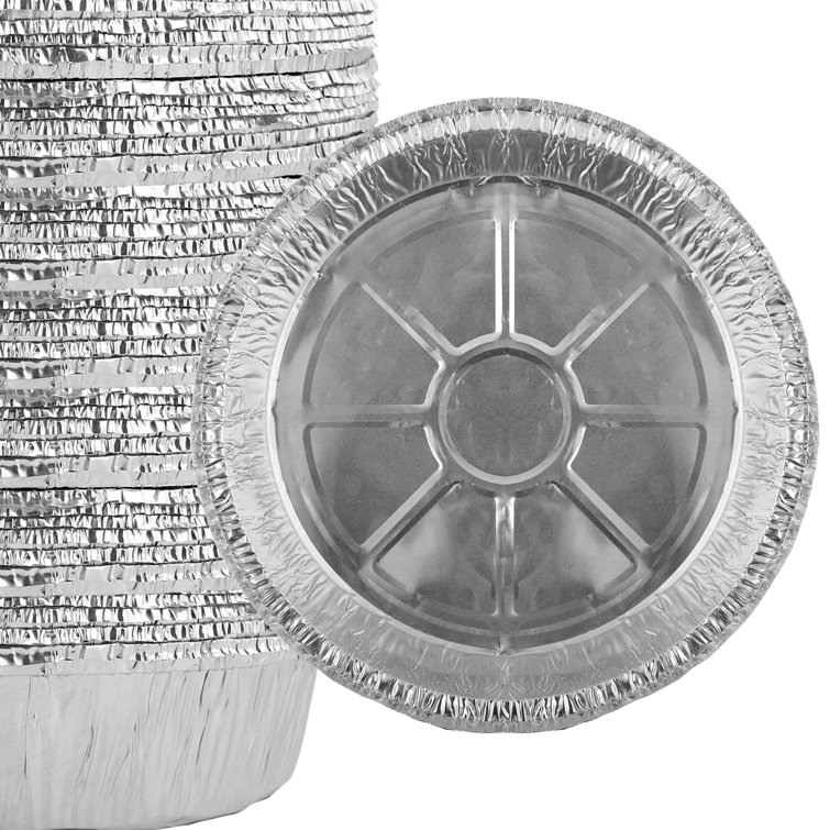 Melange 9” Disposable Foil Plates, Durable 50 Pieces Aluminium Foil Pie ...