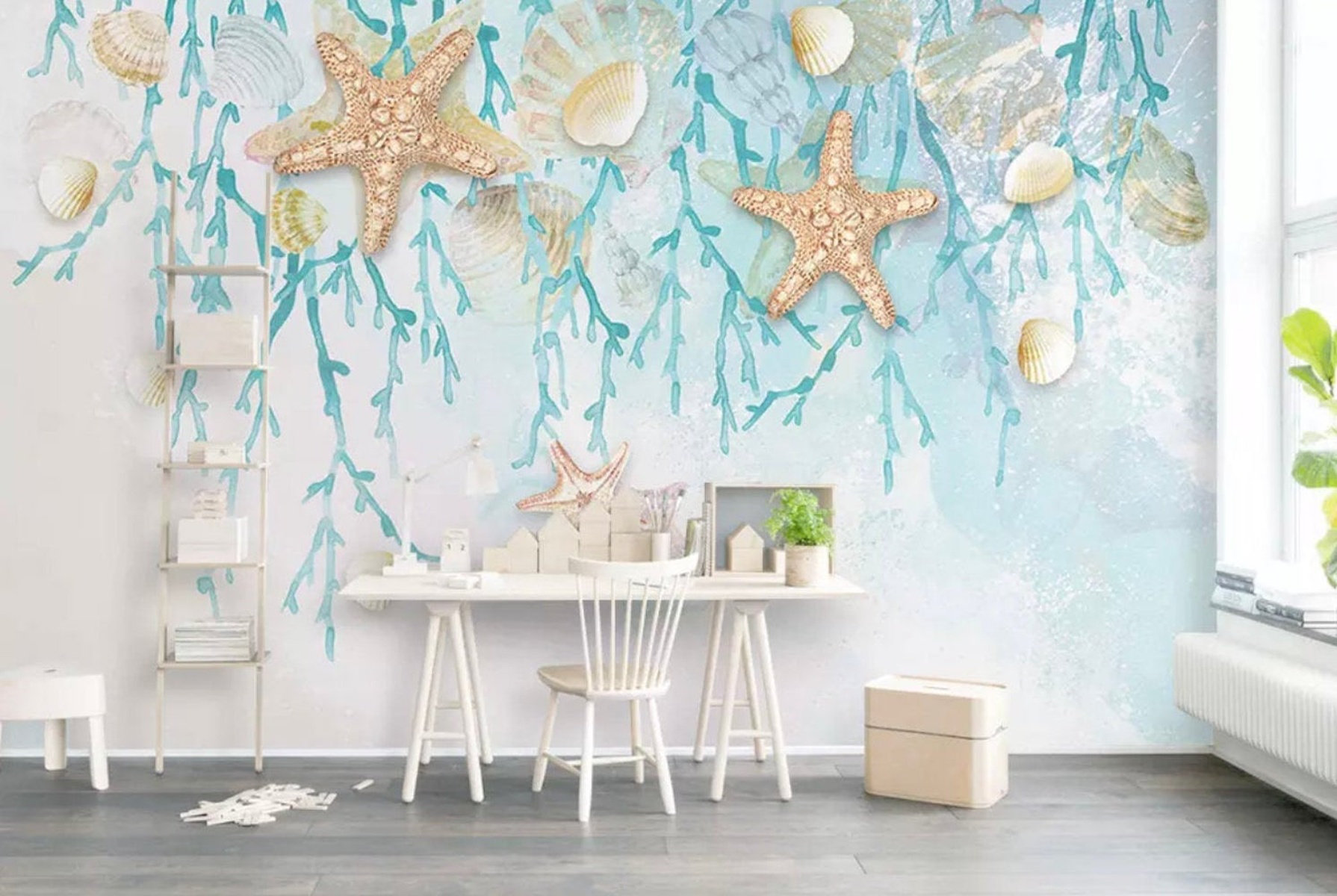 Rosecliff Heights Undersea Starfish Ocean Deep Sea Seashell Removable ...