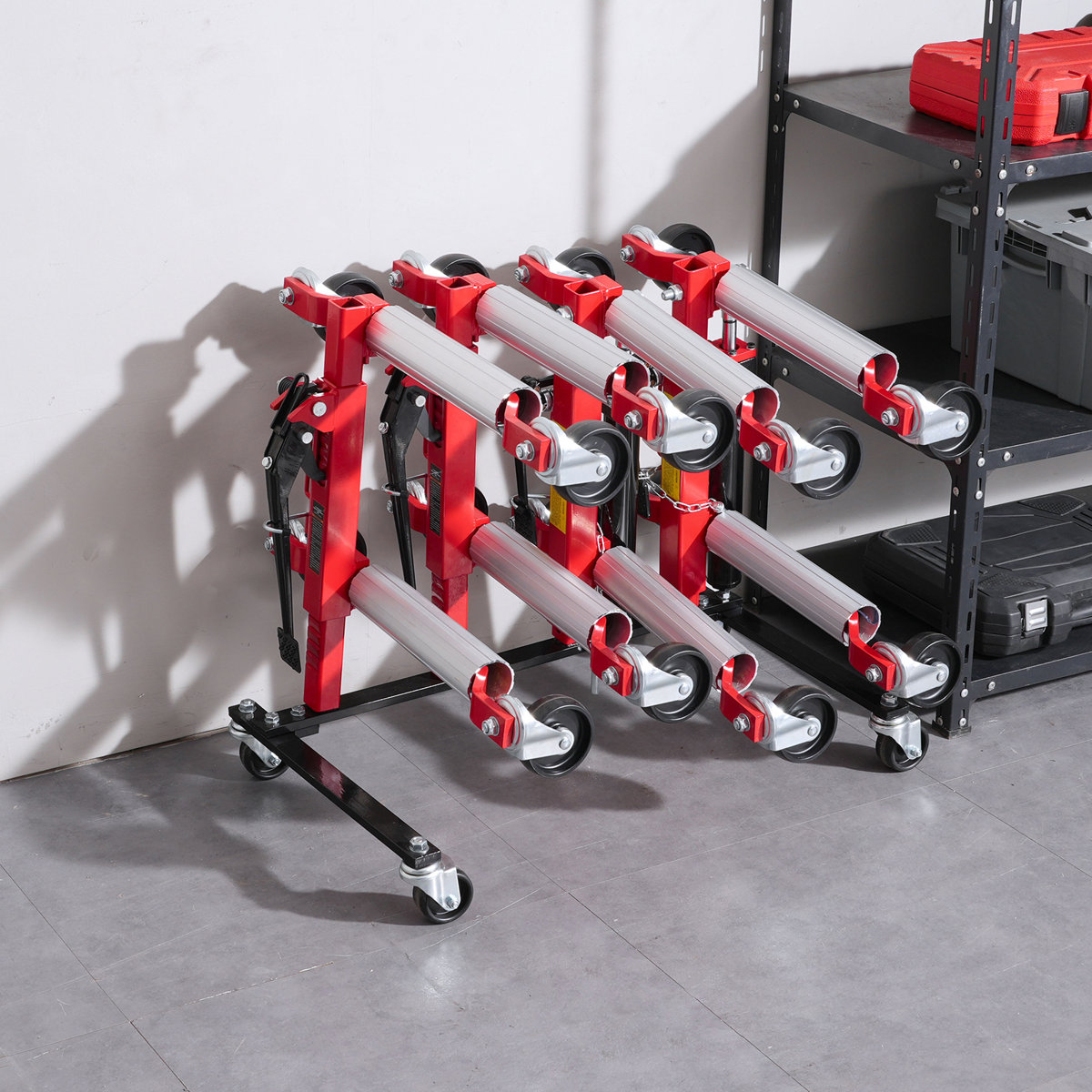 VEVOR Car Dolly Rack Hydraulic Trolley Jack Stand Organizer 4-Dolly ...