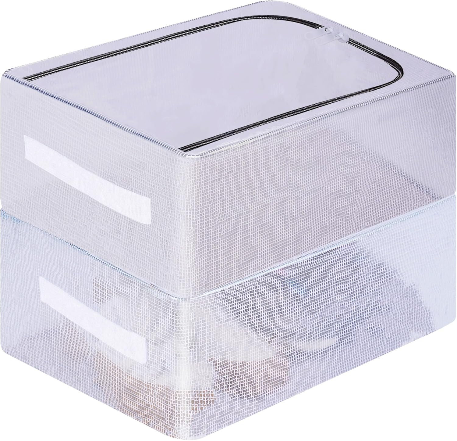 Rebrilliant 16-inch Stackable Storage Boxes With Clear Lids & Metal ...