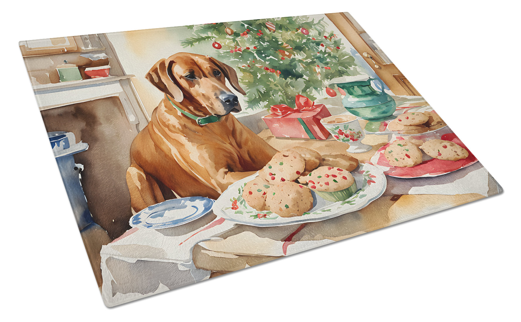 Caroline's Treasures Rhodesian Ridgeback Christmas Cookies Glass ...