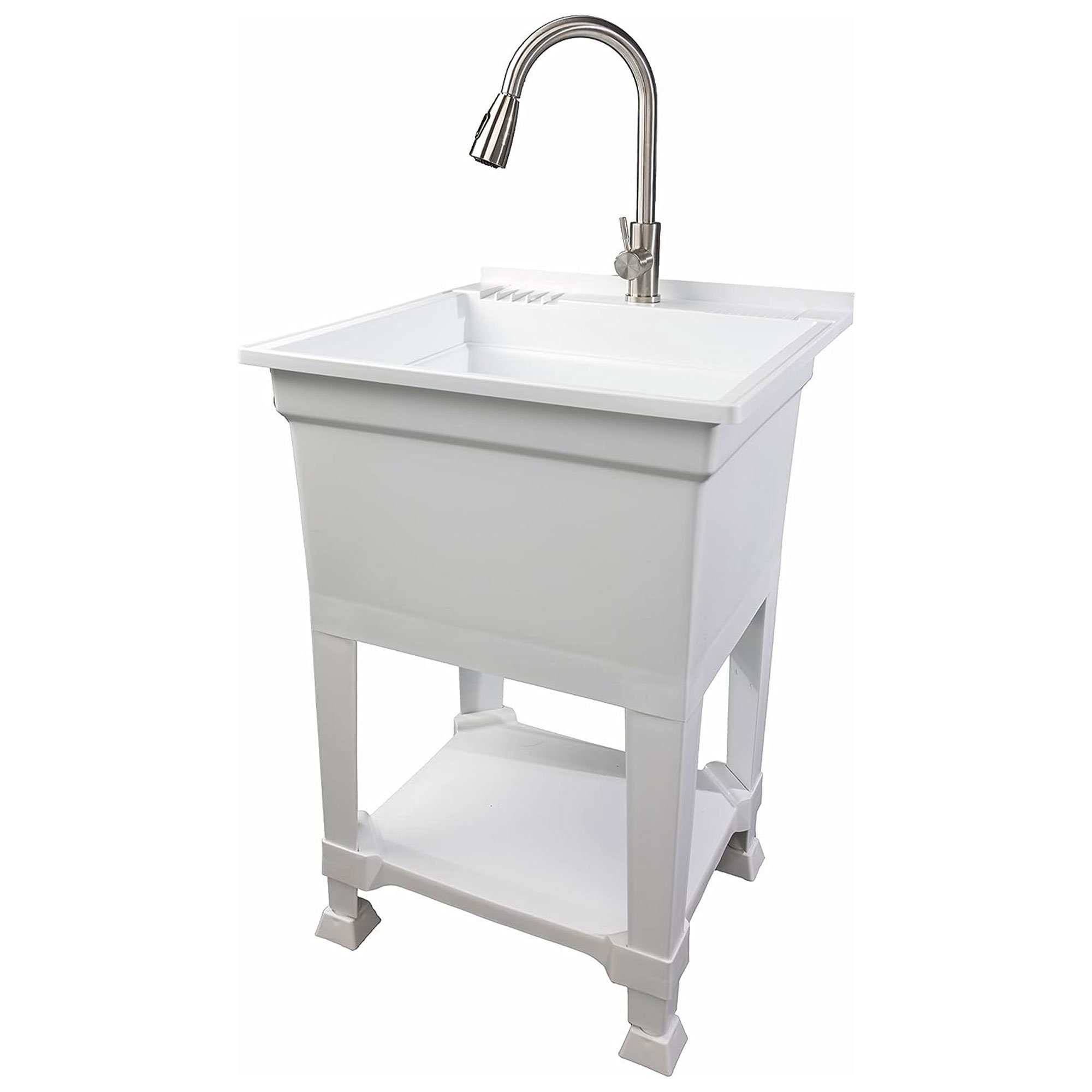 UTILITYSINKS Plastic 24" Compact Workshop Freestanding Laundry Sink ...