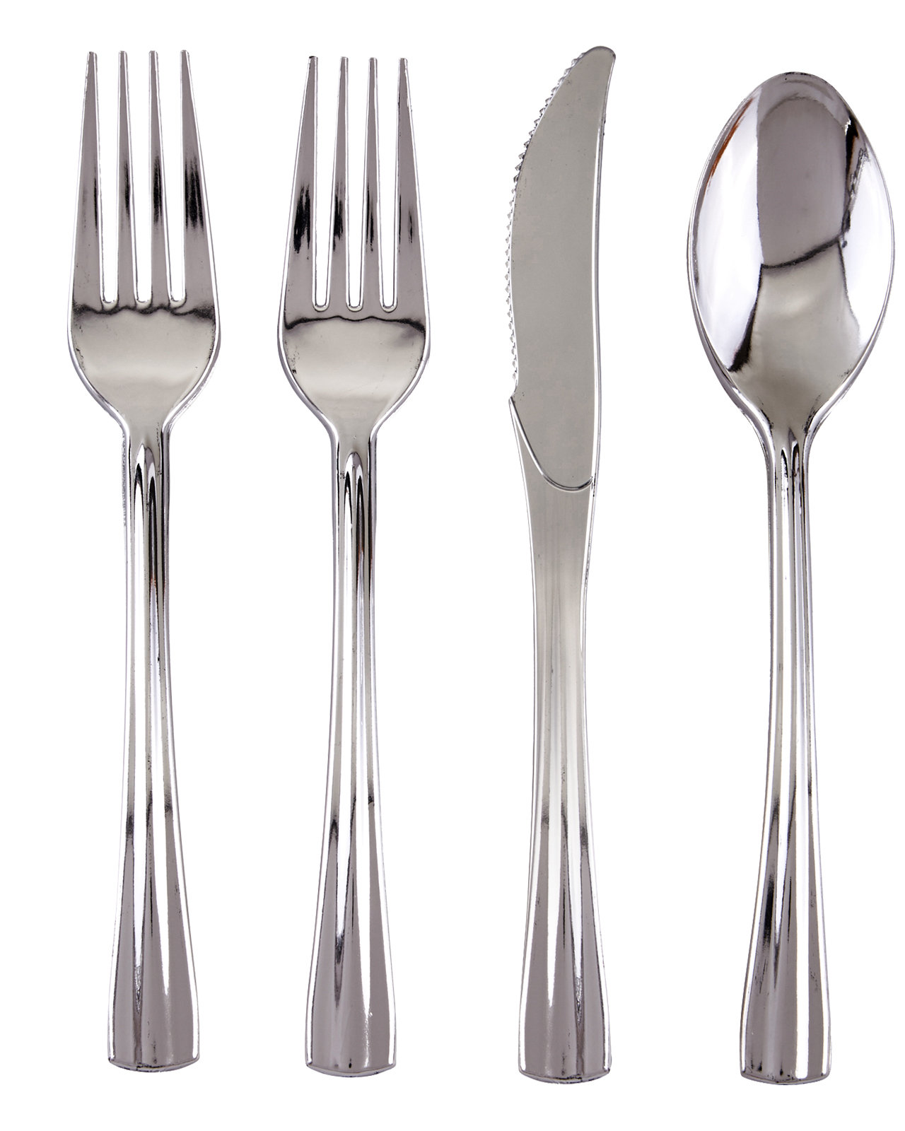 The Party Aisle™ Bouffard Heavy Weight Plastic Disposable Flatware Set ...