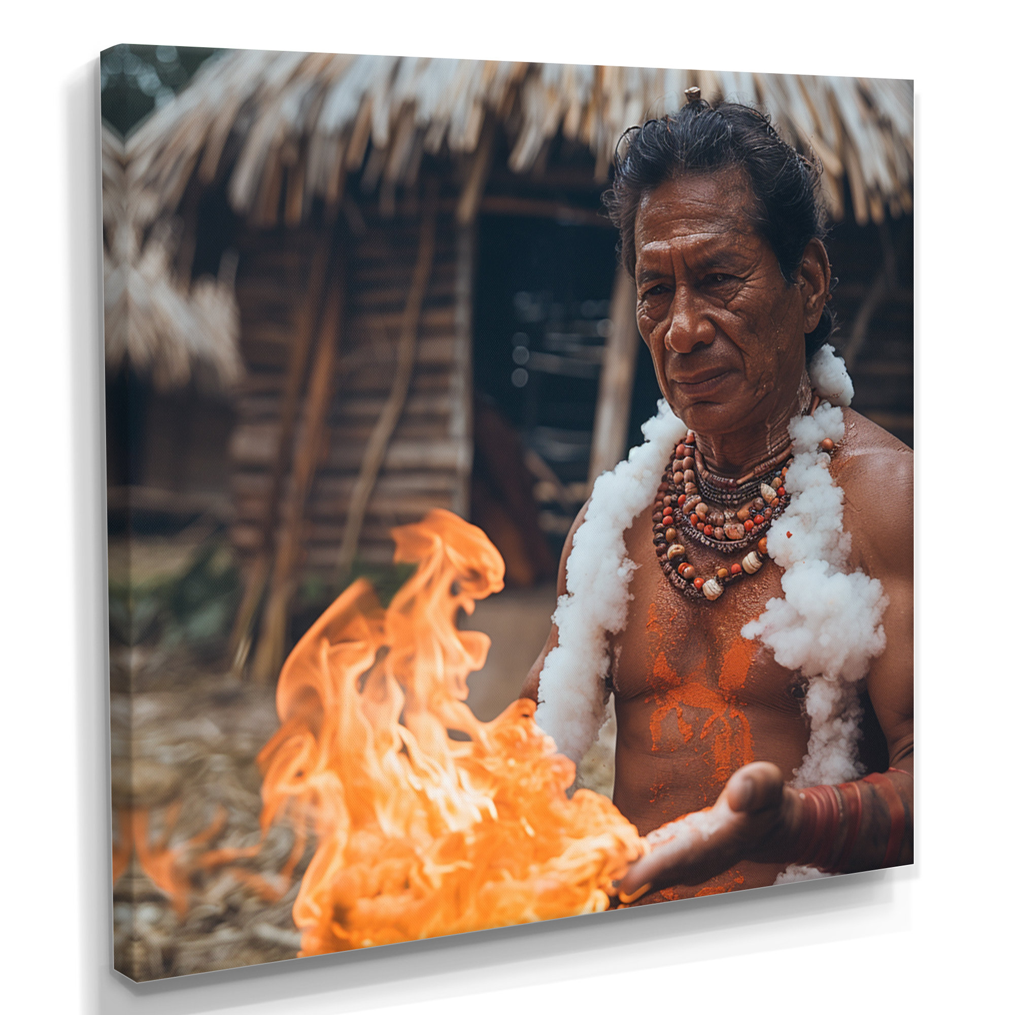 Ebern Designs Tribal Shaman Fire Ritual - Native American Wall Art ...