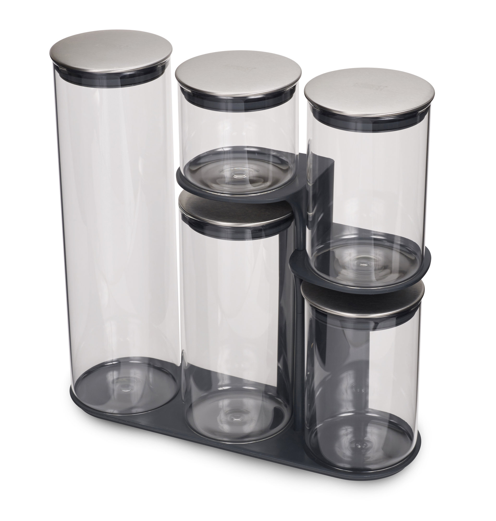 Joseph Joseph Podium Steel 5-Piece Glass Food Storage Containers ...