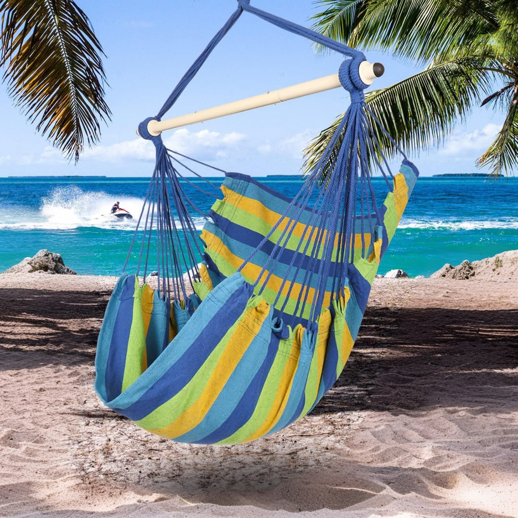 Dakota Fields Relaxing Hanging Rope Hammock Chair Swing For Peaceful ...