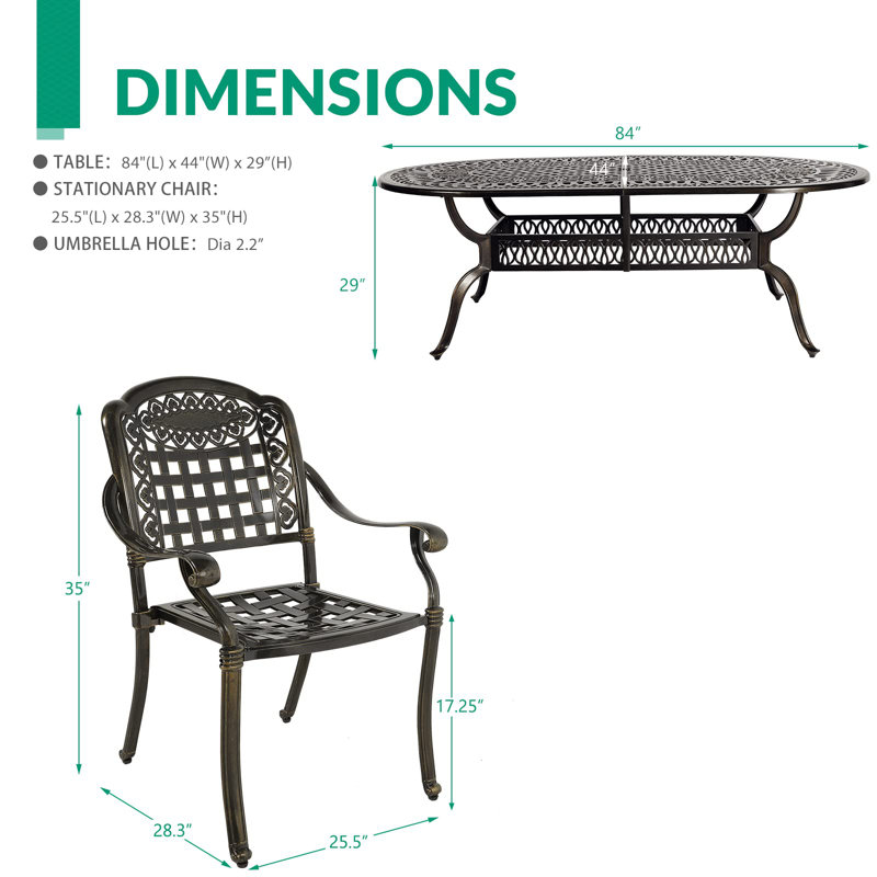 VIVIJASON 8 - Person Oval Outdoor Dining Set & Reviews - Wayfair Canada