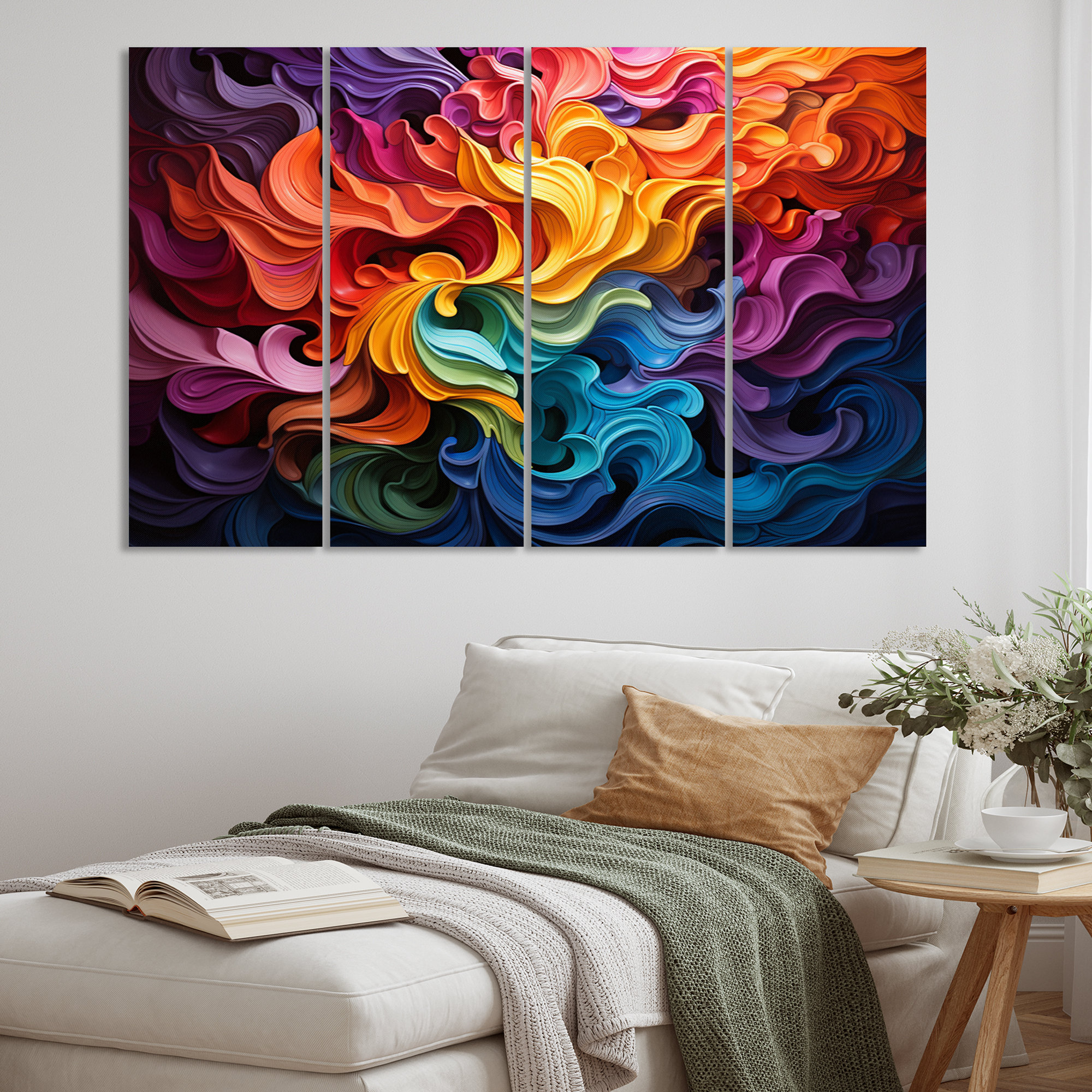 Wrought Studio Opt Art Vibrant Illusions II - 4 Piece Wrapped Canvas ...