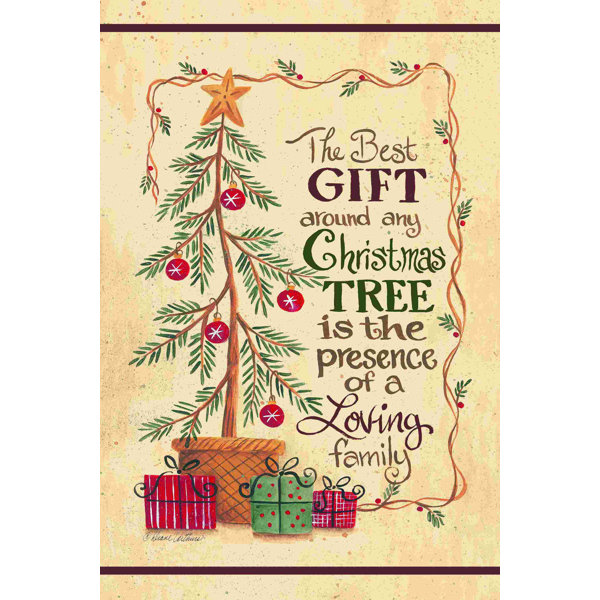 The Holiday Aisle® Primitive Throw Christmas Tree On Canvas Print | Wayfair