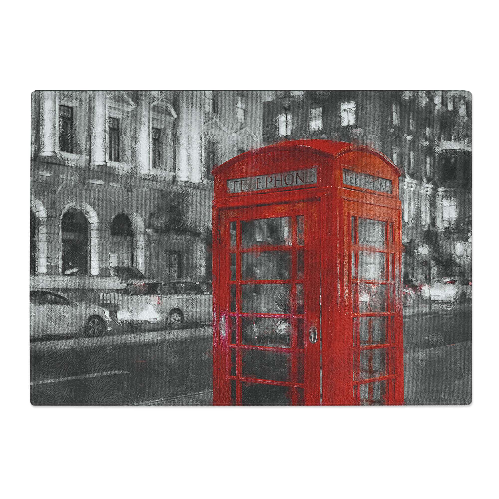 East Urban Home Telephone Box Painting Chopping Board | Wayfair.co.uk