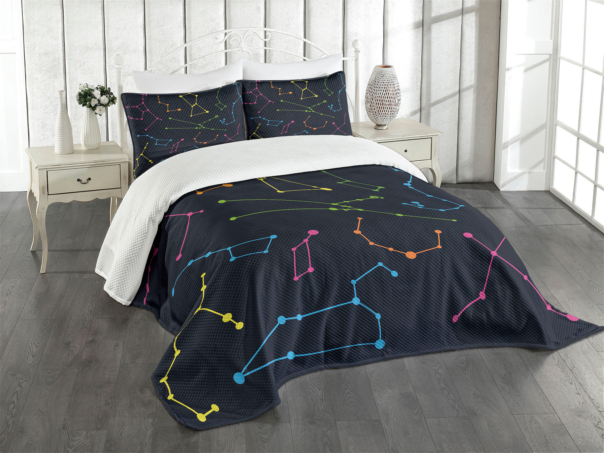 Ambesonne Constellation Bedspread Colorful Galactic Multicolor | Wayfair