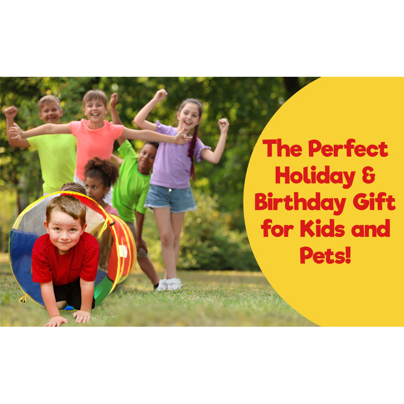 Hide N Side 18" x 72" Indoor/Outdoor Polyester Pop-Up Play Tunnel ...