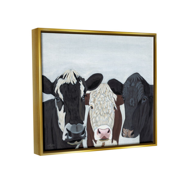Stupell Industries " Three Cows Fun Farmhouse Portrait " by Ashley ...
