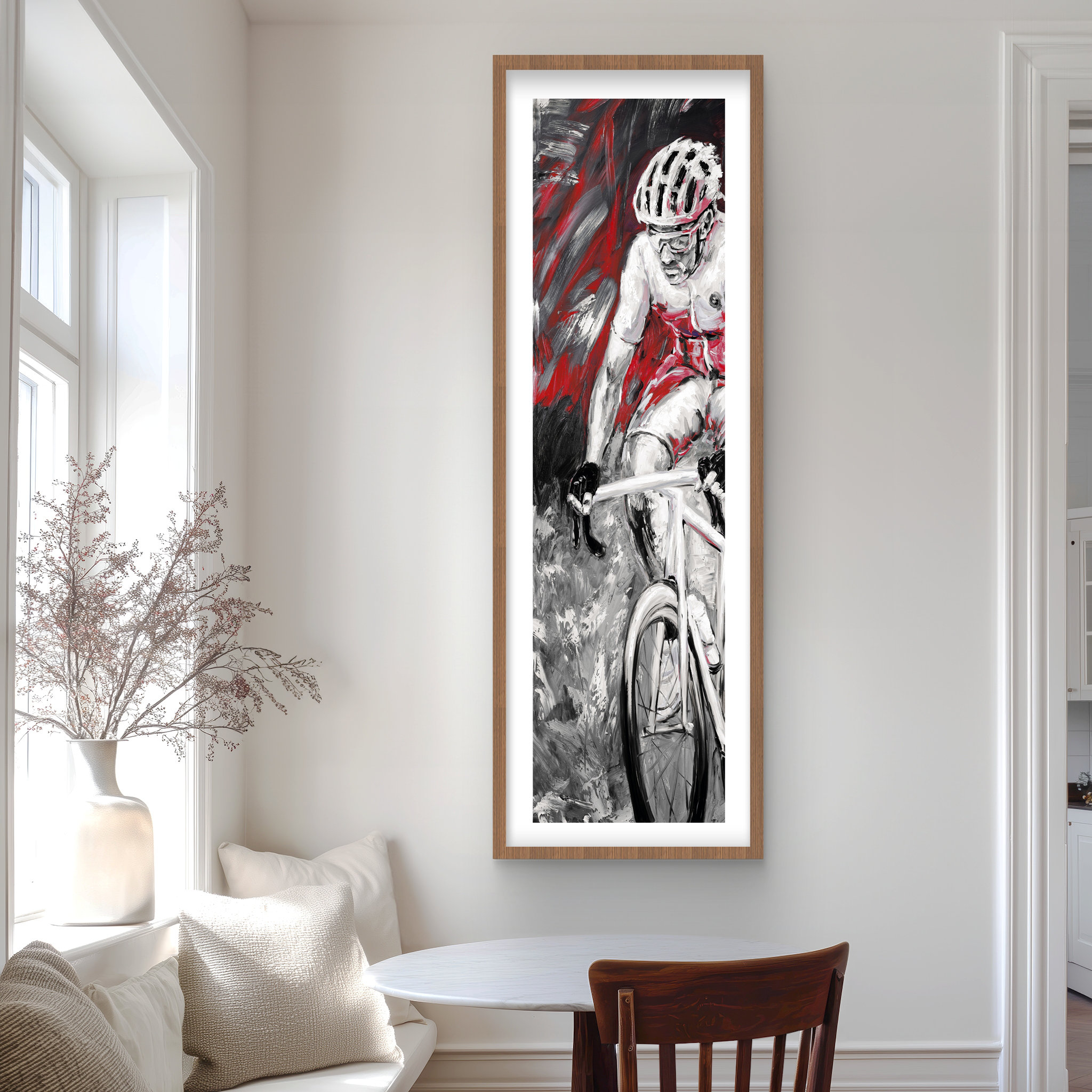 Lark Manor™ Professional Red Cyclist - Scenic Man Cave Framed Print ...