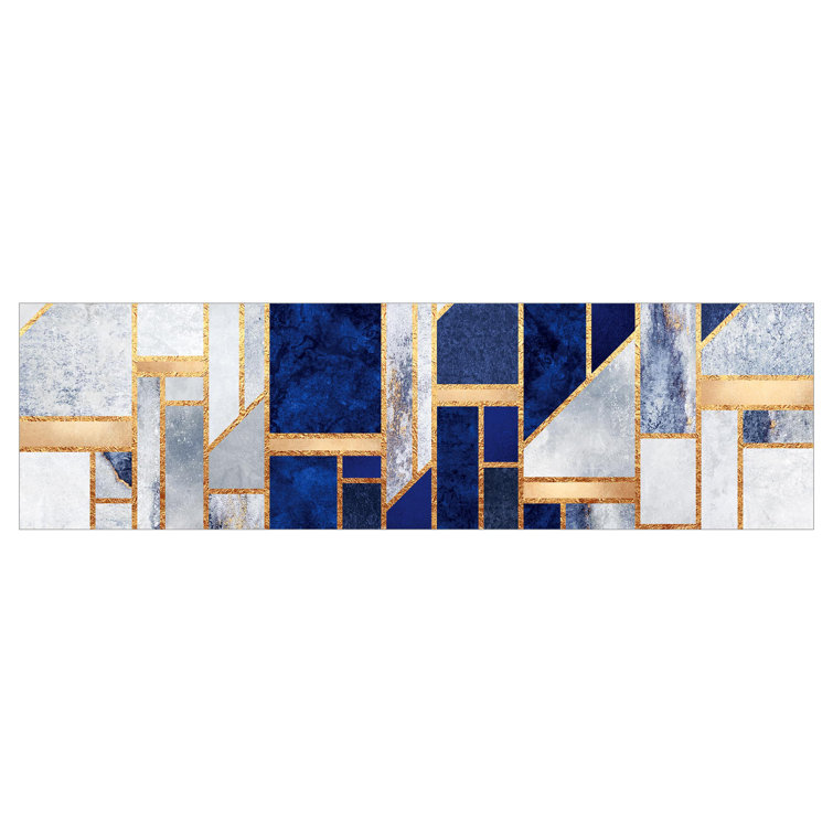 Ebern Designs Chloe-Jo 90 x 315cm PVC Tile in Blue | Wayfair.co.uk
