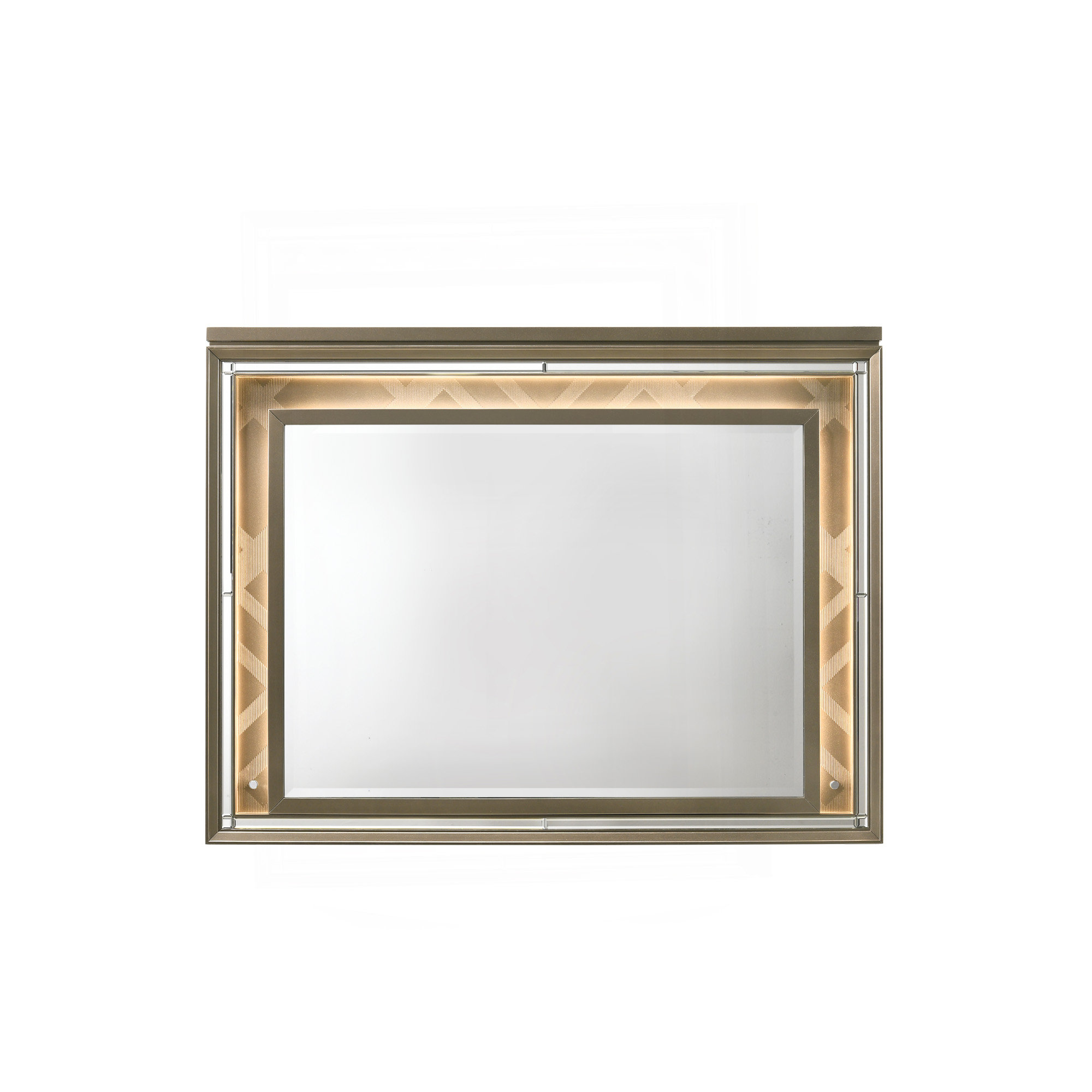 Ivy Bronx Sleek Beveled Edge Mirror With Integrated LED Touch Light And ...