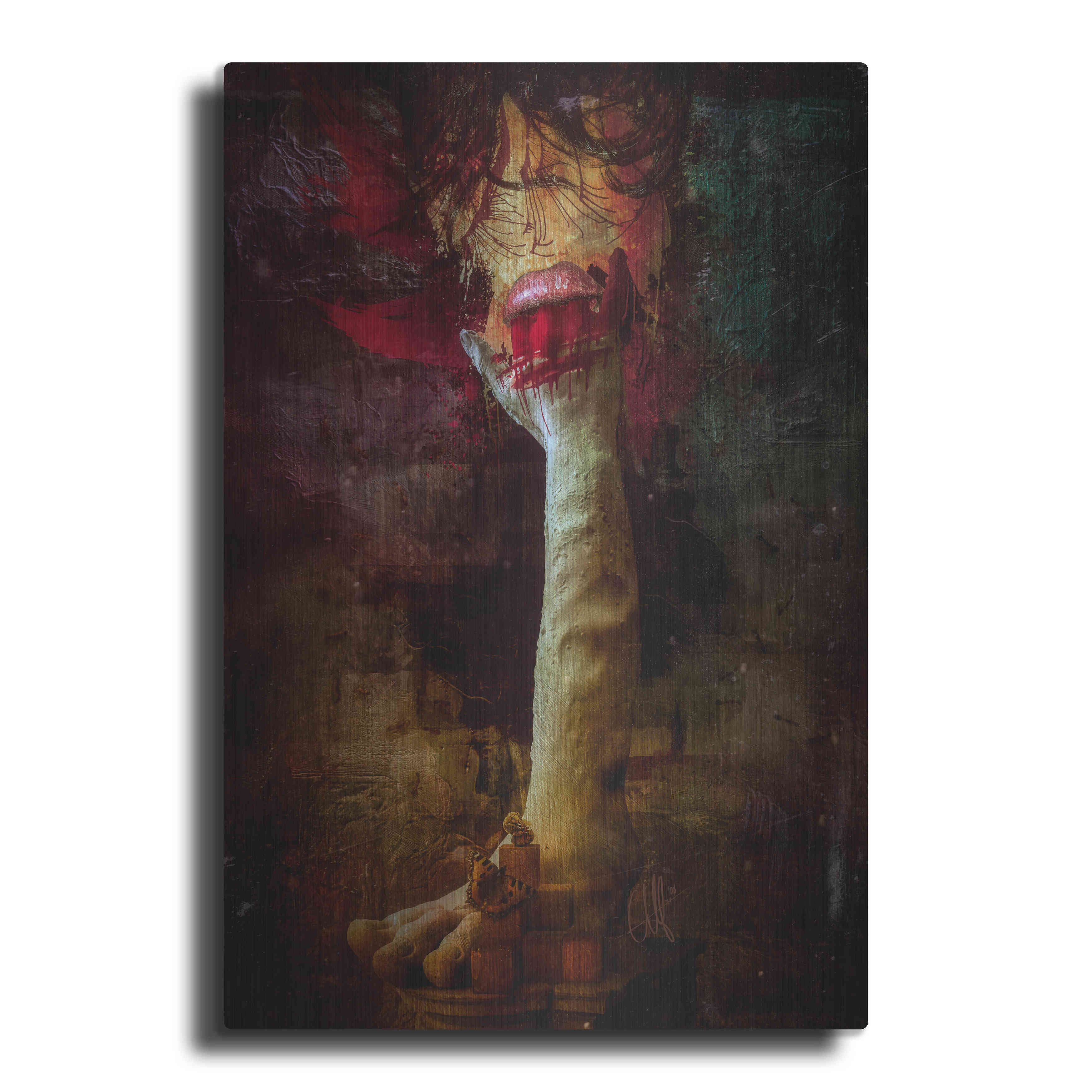 Red Barrel Studio® Luxe Metal Art 'Taste Of Blood' By Mario Sanchez N ...