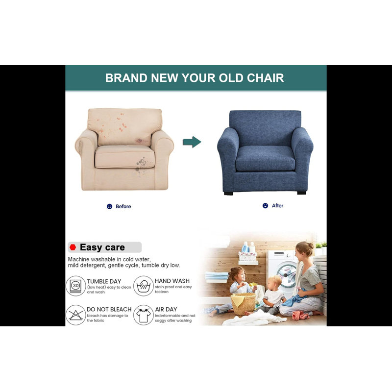 Cozy Oasis 2 Piece Chair Covers Stretch Chair Slipcovers With Arms ...