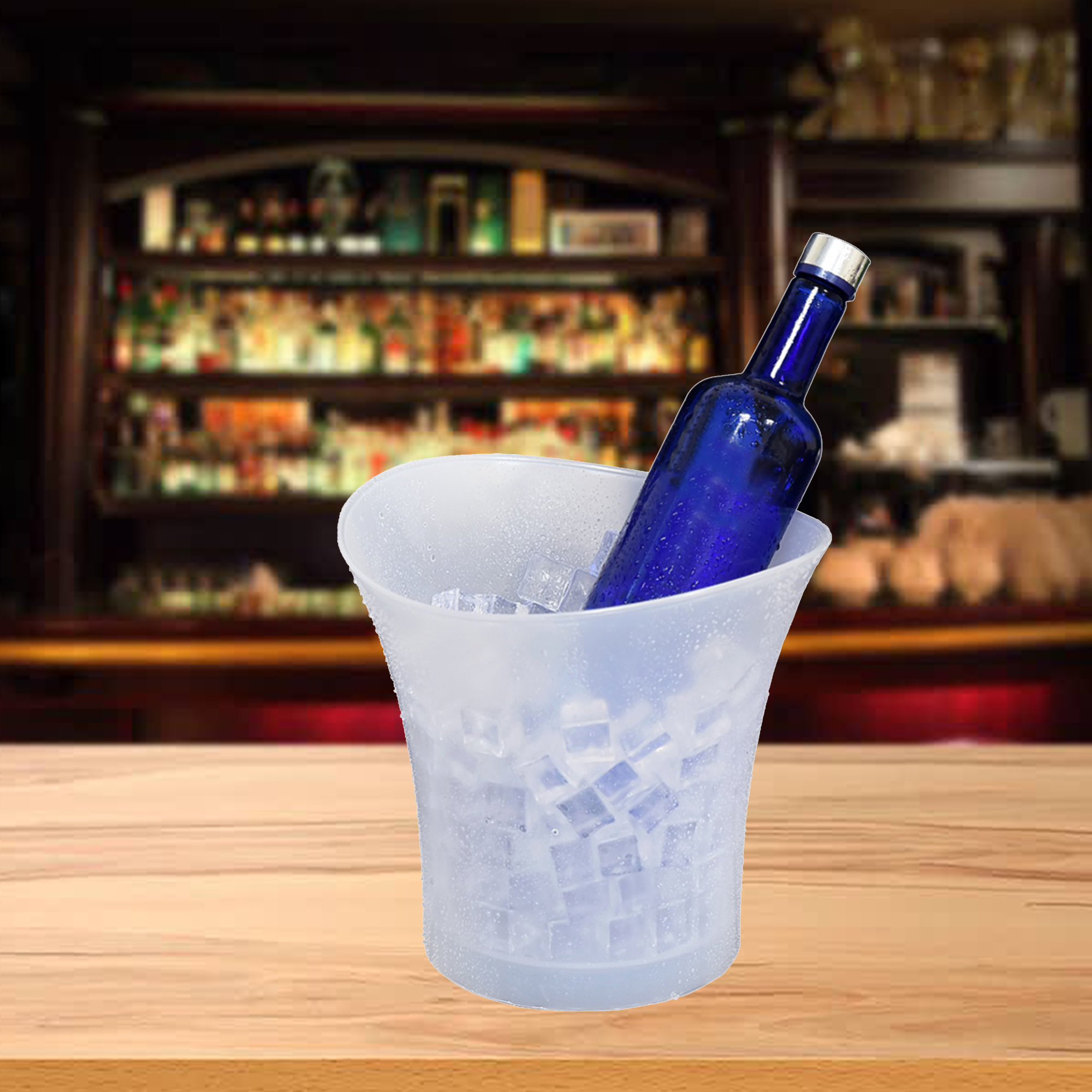 Wrought Studio™ 5L LED Transparent ABS Plastic Luminous Ice Bucket,For ...