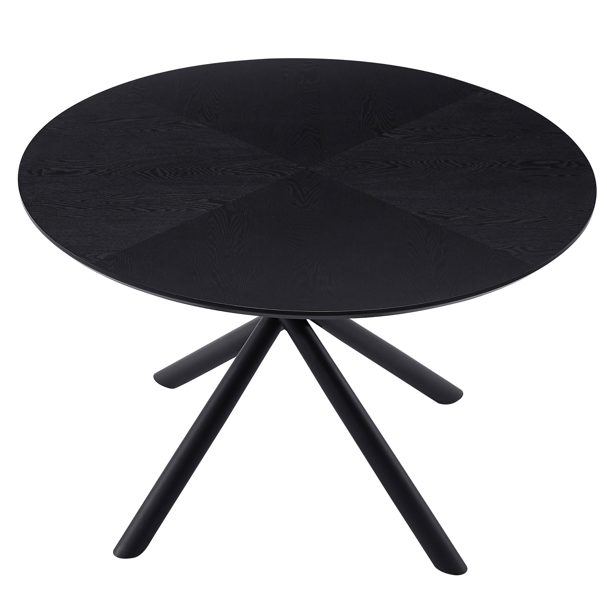 Corrigan Studio Round Coffee Table, Metal Legs, 47.11'', Black, Easy To ...