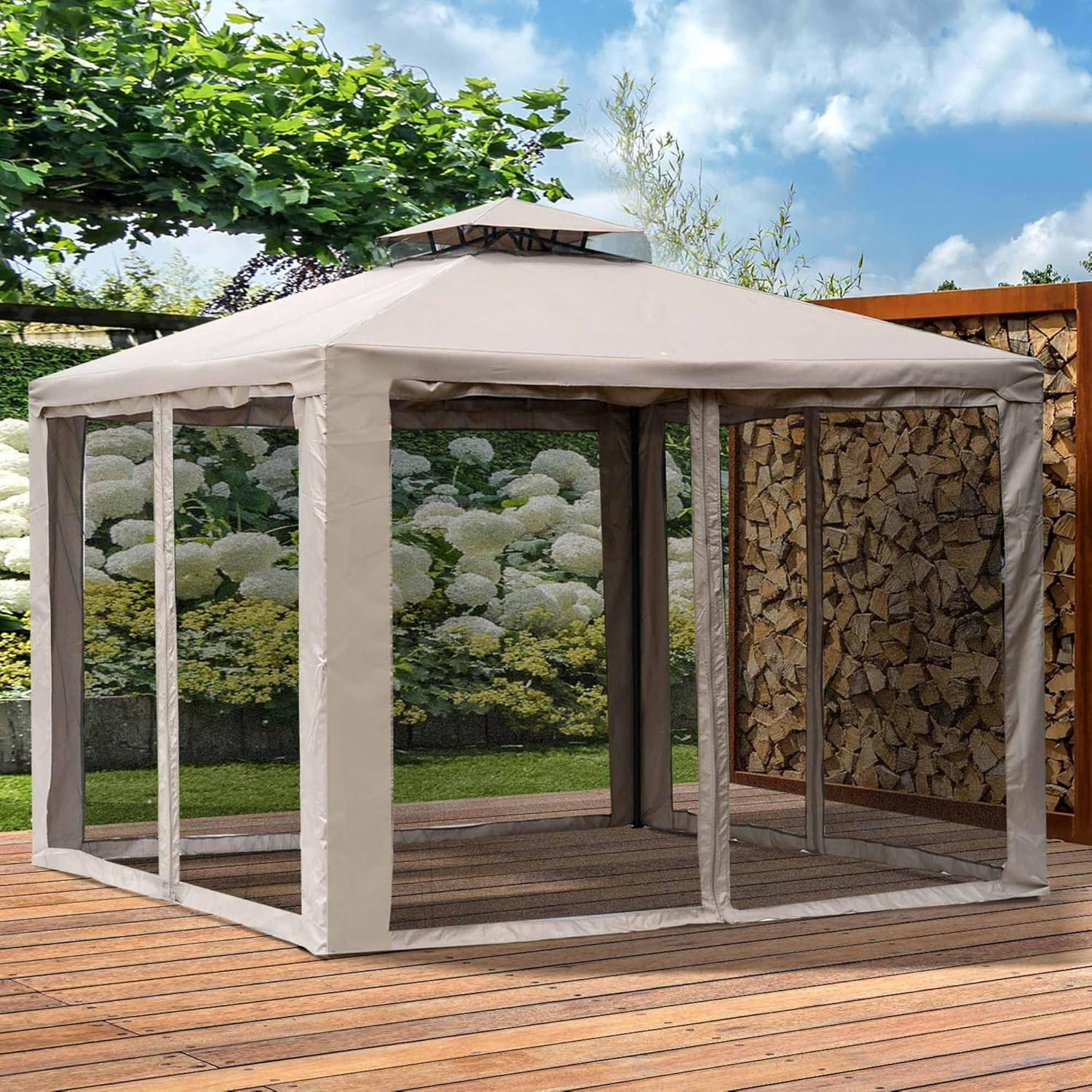 7 Star Marketplace US Outdoor Waterproof Alloy Steel Frame Gazebo With ...