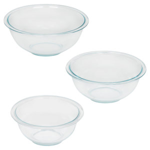 Pyrex Prepware 3 Piece Glass Mixing Bowl Set & Reviews | Wayfair
