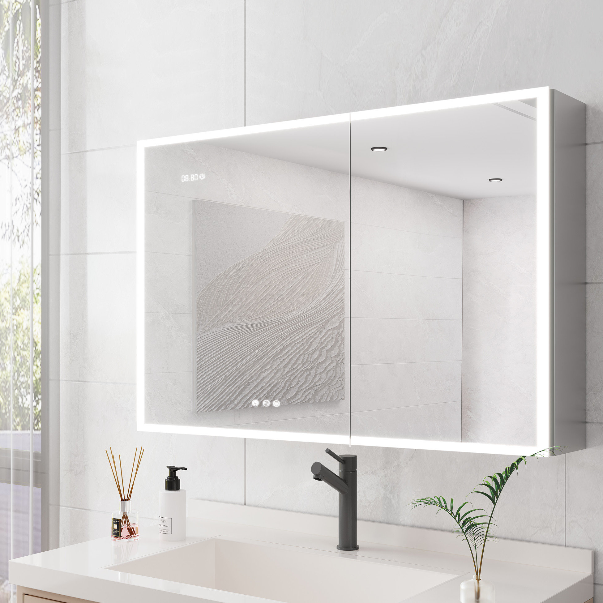 Wrought Studio 36X30 Inch Bathroom Cabinet With Lights - Led Medicine ...