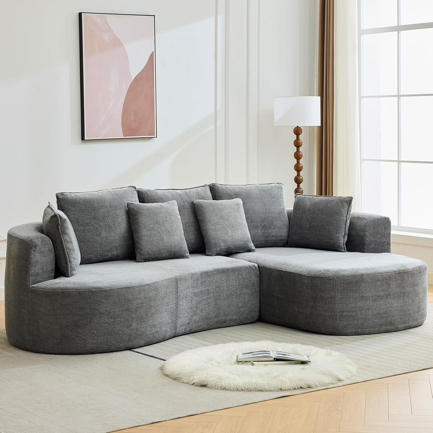 Wrought Studio™ 106’’ Modern Curved Modular Sectional Sofa Oversized ...