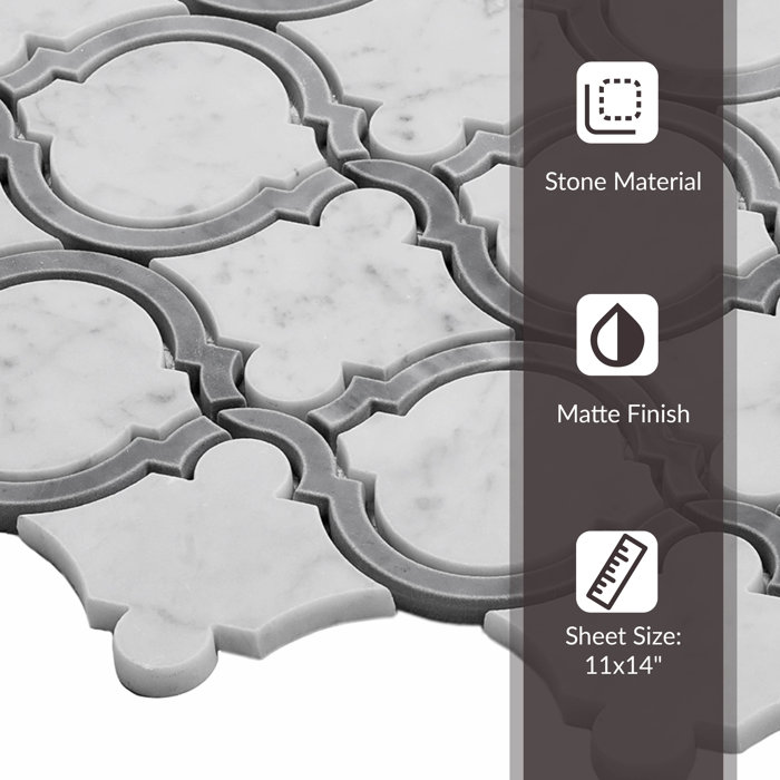 Apollo Tile 11" x 14" Engineered Stone Arabesque Mosaic Wall & Floor ...